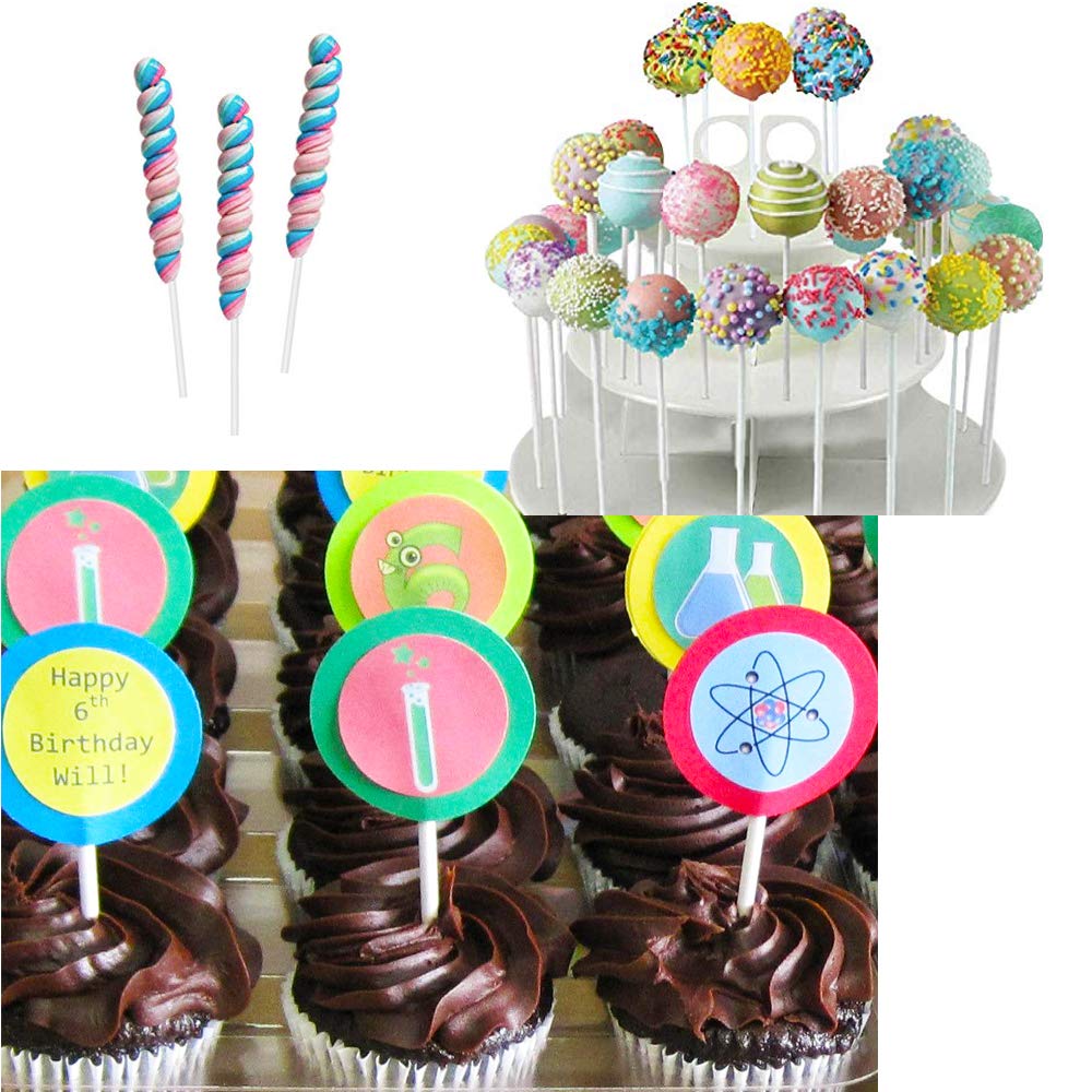 Anyumocz 400PCS 4-Inch White Lollipop Paper Sticks Cake Pops Stick for Candy,Chocolate,Cookie,Dessert