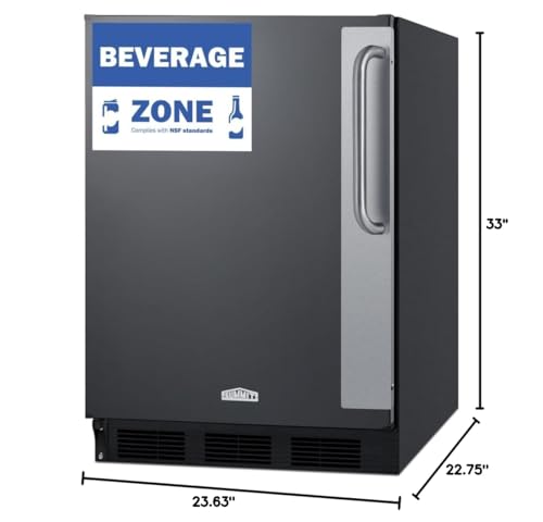 Summit Appliance FF6BK7BZLHD Commercial 24" Wide All-Refrigerator; For use in Bars, Restaurants, and Other Commercial Environments; 5.5 cu.ft Capacity; Automatic Defrost; White Interior