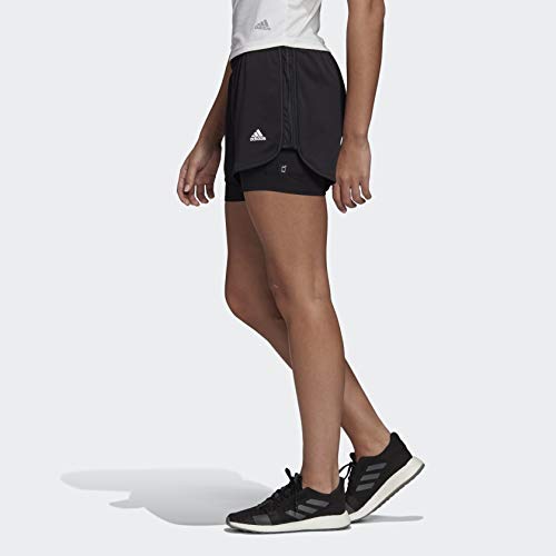 adidas womens 2 in 1 Marathon 20 Shorts Black Small 3"