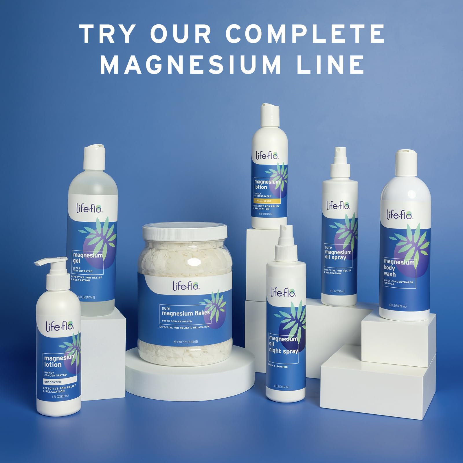Life-flo Pure Magnesium Bath Flakes - Epsom Salt Bath Soak Alternative - Unscented Magnesium Flakes from The Zechstein Seabed - Relaxing Foot Bath with Ancient Trace Minerals - 60-Day Guarantee, 44oz