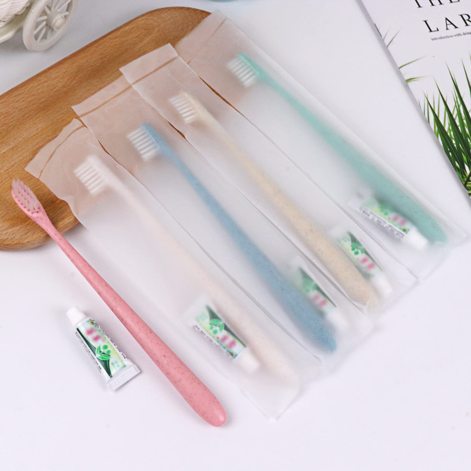 Disposable Toothbrush, Delicate Toothbrushes Bulk, Toothbrush in Bulk, Individually Packaged, Bulk Toothbrush and Toothpaste Sets Are Suitable for Use at Hotel, Home, Travel, Camping(20 Pieces)