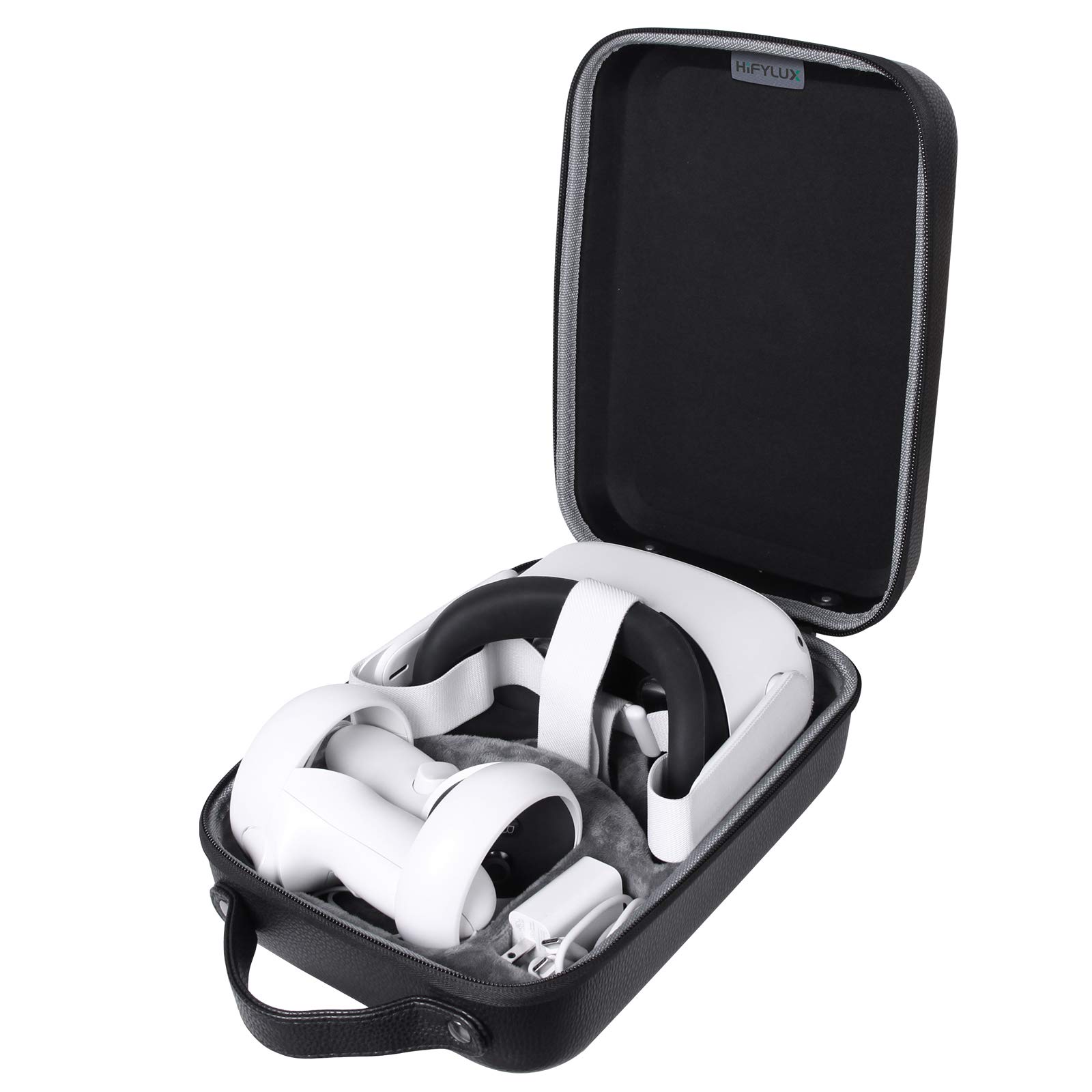 Anbee Waterproof Hard Carrying Case, PU Leather Travel Case Compatible with Oculus Quest 2 VR Headset and Touch Controller Accessories
