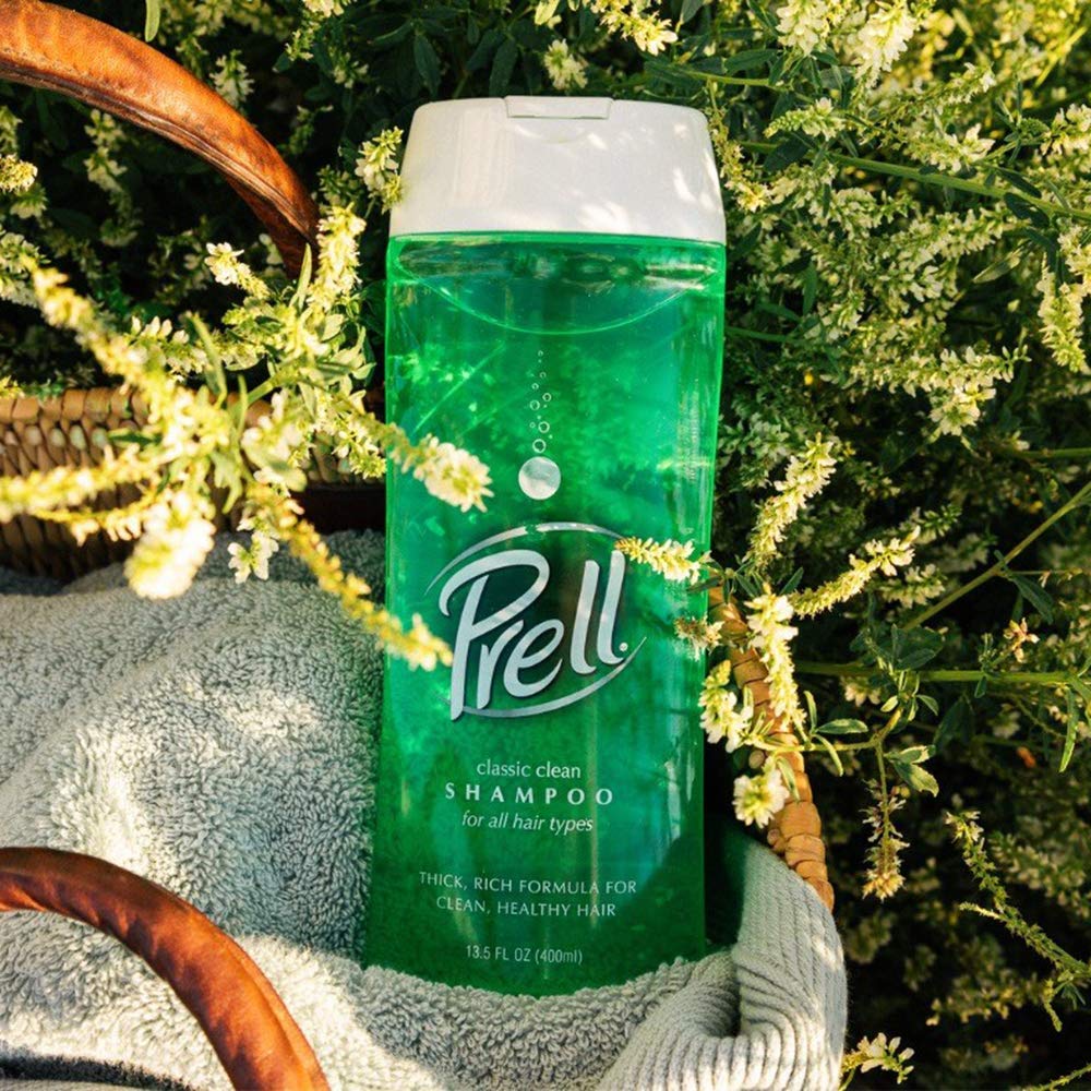 Prell Classic Clean Shampoo, Leaves Hair Healthy, Shiny and Full of Texture without Causing Dryness, Alcohol Free, 13.5 Fl Oz, Pack of 6