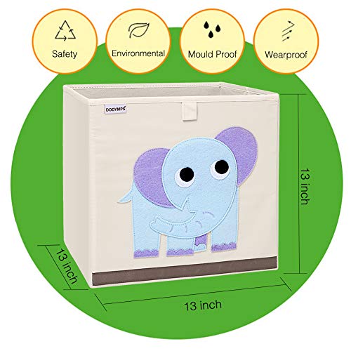 DODYMPS Foldable Animal Toy Storage Bins/Cube/Box/Chest/Organizer for Kids & Nursery, 13 inch (Elephant)
