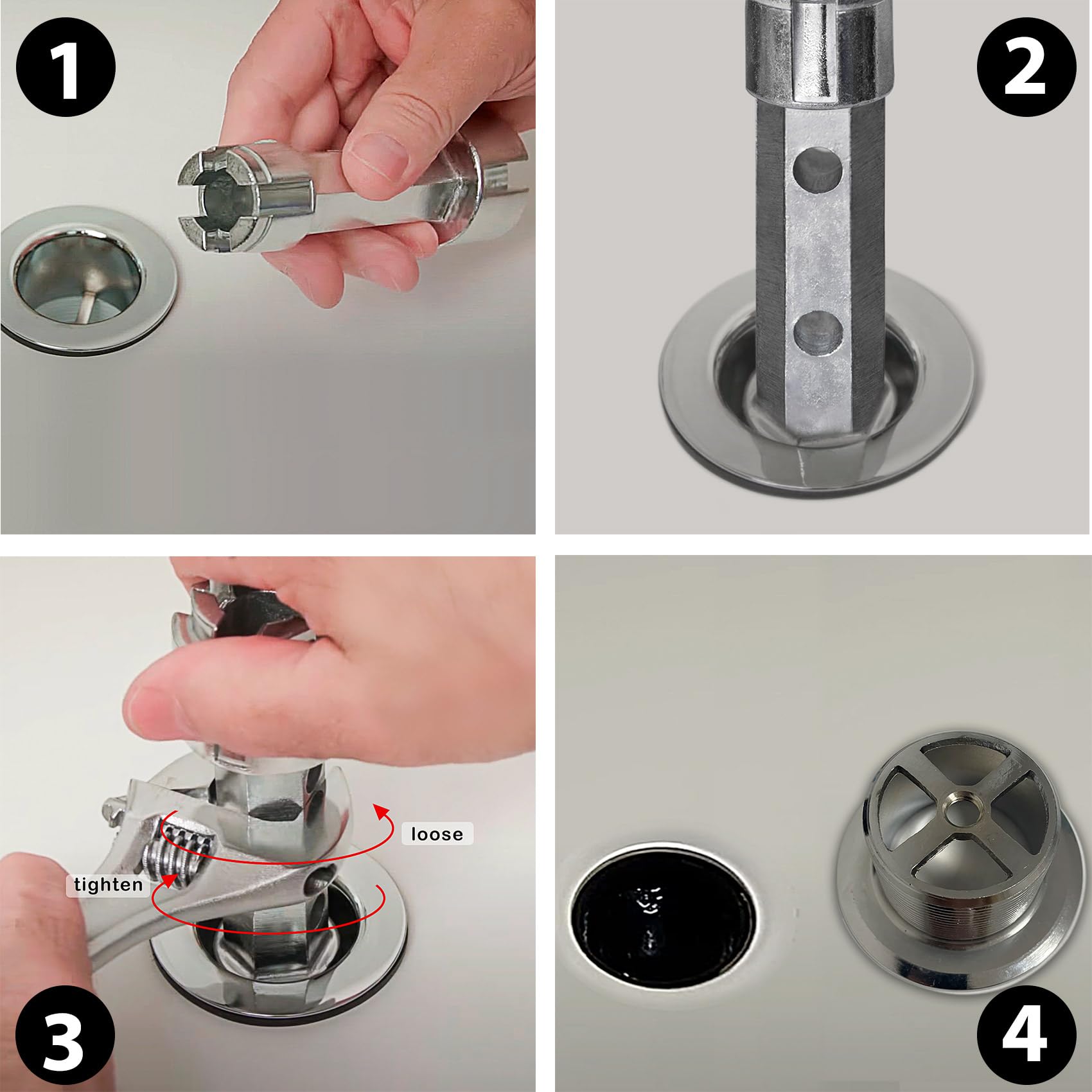 BearHut Tub Drain Remover Wrench Removal Tool Dual Ended Dumbell Wrench Heavy Duty Aluminum