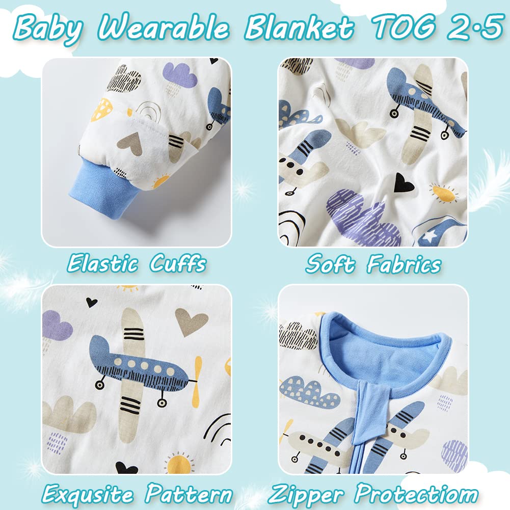 AIKSSOO Baby Sleep Bag with Feet Winter Wearable Blanket with Legs Sack for Toddler Thicken 2.5 TOG