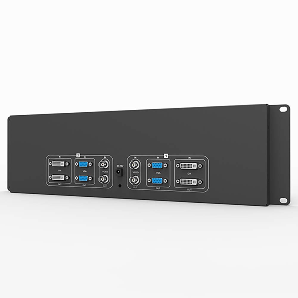 LILLIPUT RM-7024 Dual 7" 3RU Rack Monitors 800X480 with Dual 7” Screens and Dual Dual VGA, Video & DVI in/outputs Official Seller :VIVITEQ