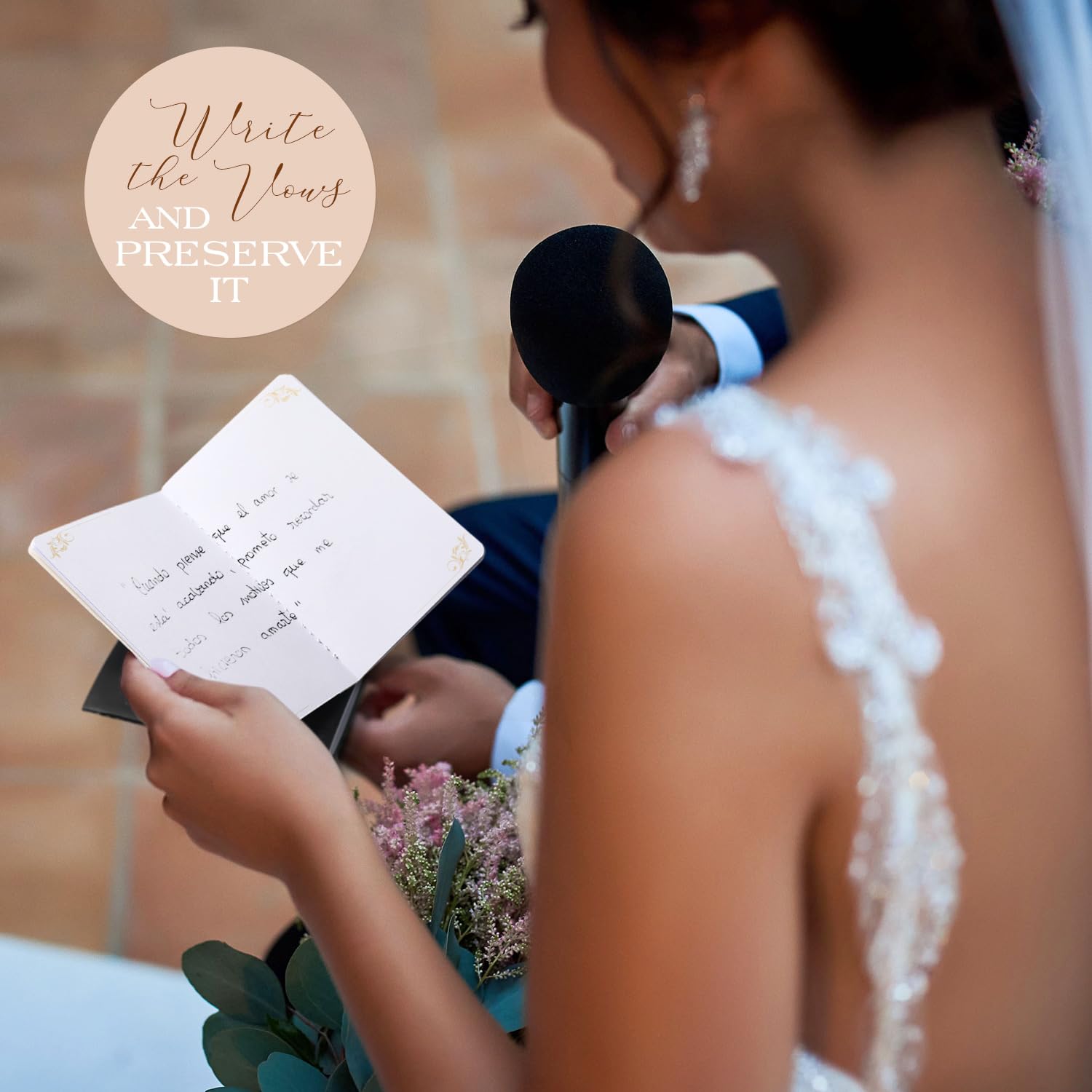 molekaus Vow Books,for Wedding Vow Books Wedding Gift for Bride and Groom Vows Book his and Hers with 28 Pages-5.5 * 3.5 in Wedding Notebook with Gilded Font Set of 2 (White and Black)