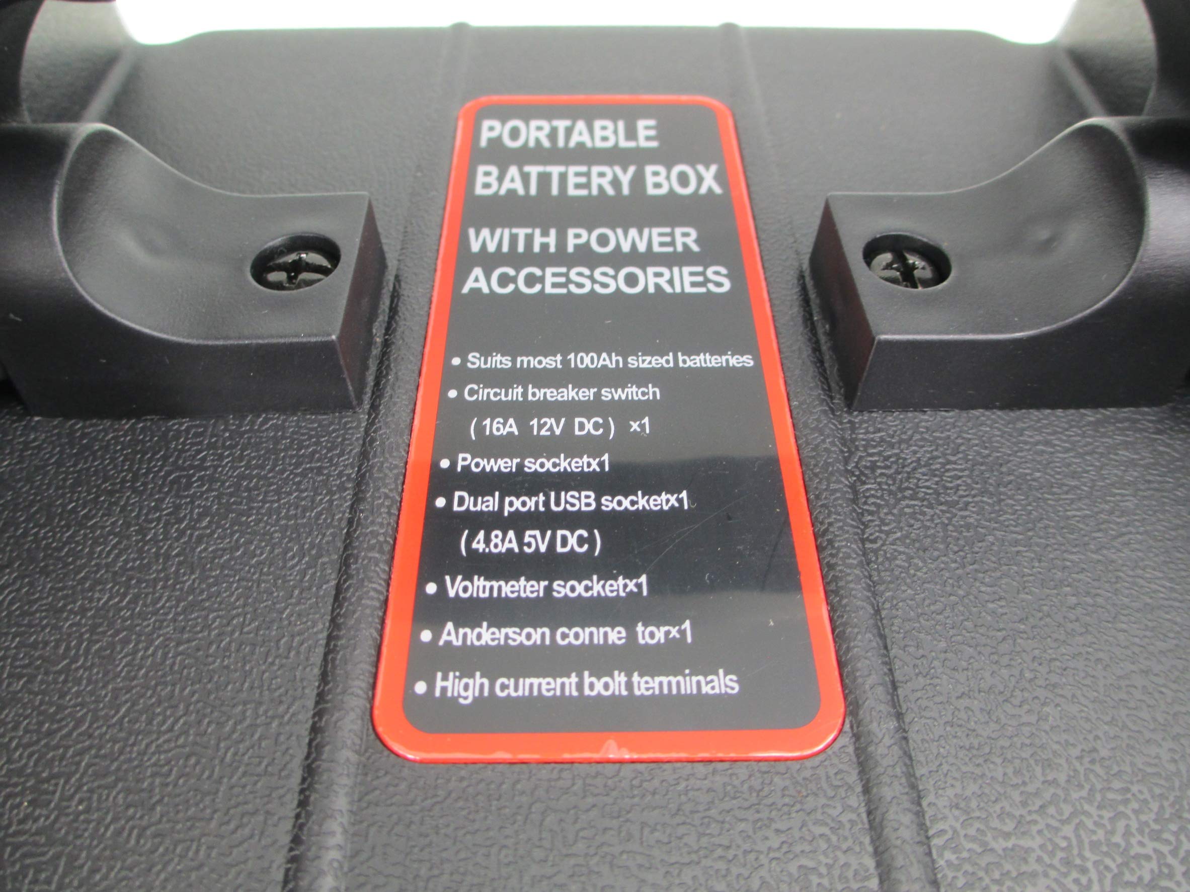 Pactrade Marine RV Battery Box Anderson Connector Dual USB Power Voltmeter Gauge