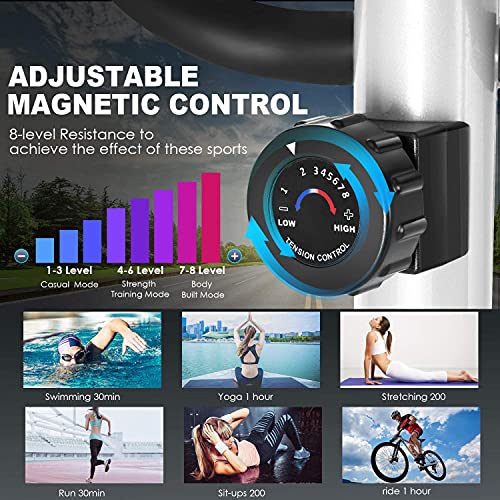 ANCHEER Elliptical Machine for Home Use, Magnetic Elliptical Training with Pulse Rate Grips and LCD Monitor, Smooth Quiet Driven for Home Gym Office