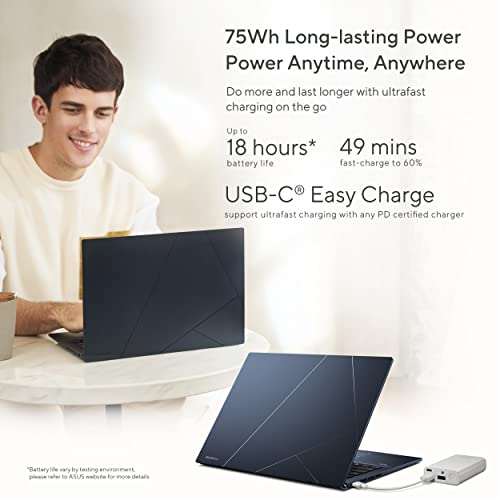 ASUS Zenbook 14 Laptop, 14β WQXGA Display, Intel Core i7-1360P CPU, Intel Iris Xe Graphics, 16GB RAM, 1TB PCIe SSD, Windows 11 Home, Ponder Blue, UX3402VA-DS74