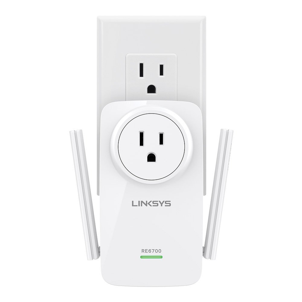 Linksys RE6700: AC1200 Amplify Cross-Band Wi-Fi Extender, Wireless Range Booster, Gigabit Ethernet Port, Spot-Finder Technology (White)