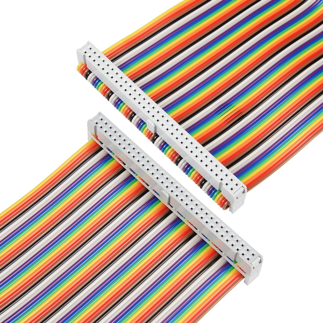 uxcell IDC 64 Pins Wire Flat Multicolored Flexible Rainbow Ribbon Jumper Cable 30cm 2.54mm Pitch,1pcs