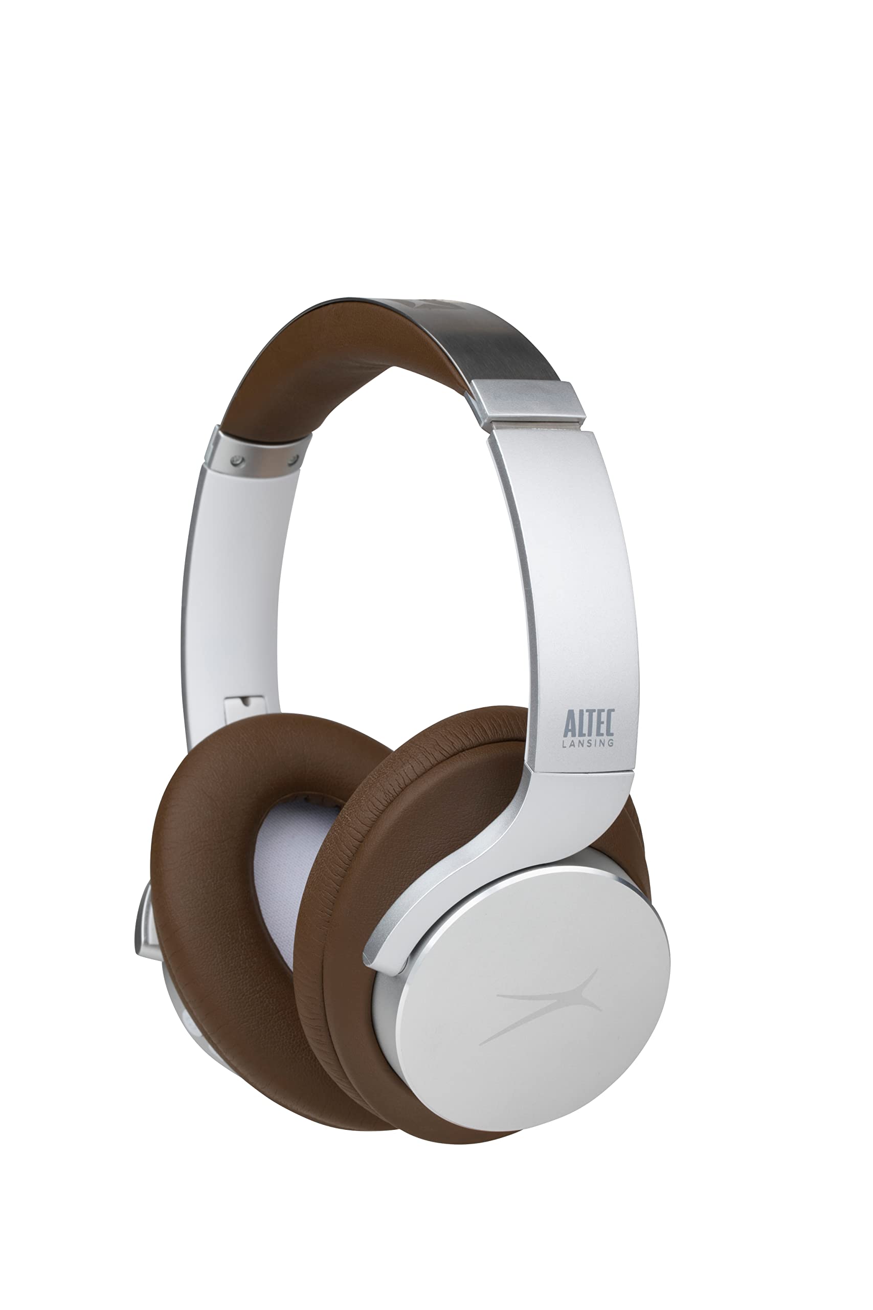 Altec Lansing Comfort Q+ Bluetooth Headphones, Active Noise Cancellation, Comfortable, Quite, Noise Cancelling Headphone, Up to 26 Hours of Playtime, 30 Ft. Wireless Range, Silver/Dark Brown