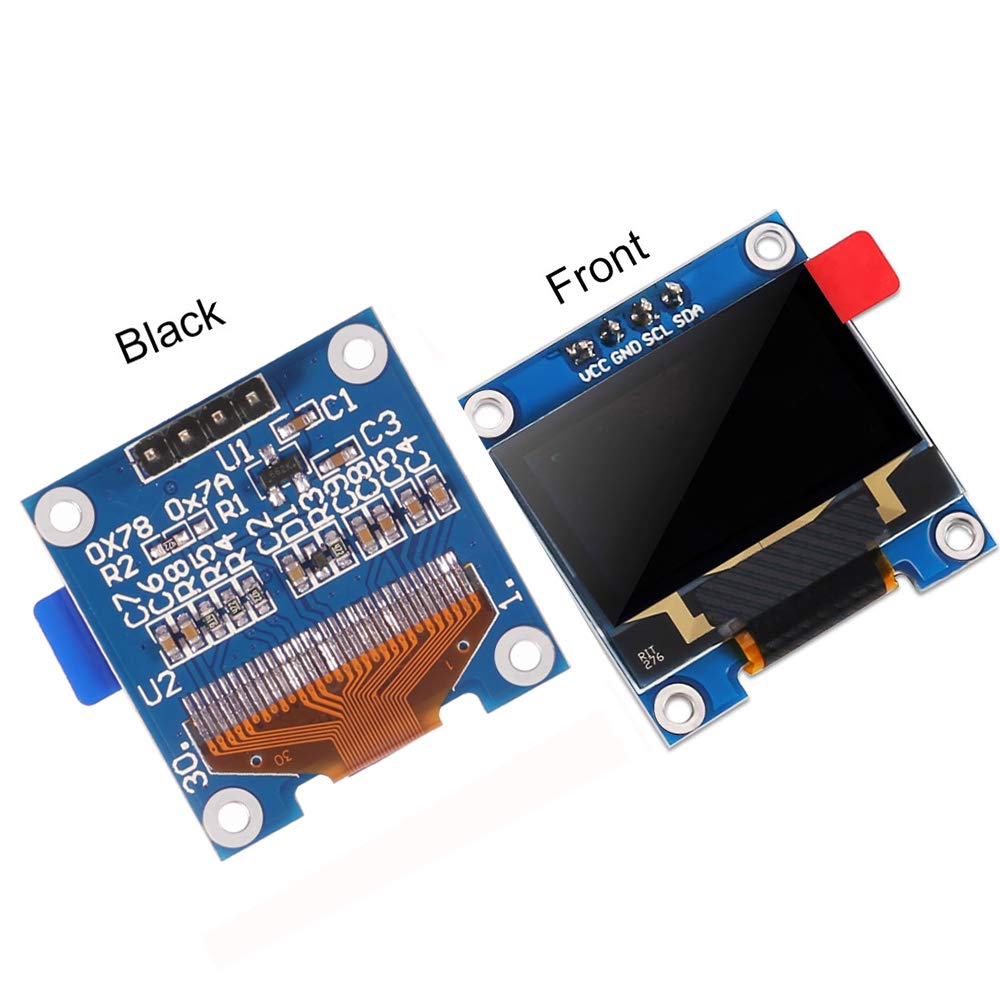 DORHEA 6PCS 0.96ββ OLED Display Module 12864 128x64 Pixel LCD White Light SSD1306 Driver Board I2C Serial 0.96 inch IIC Chip 4 Pin Self-Luminous Display Board Compatible with Raspberry Pi