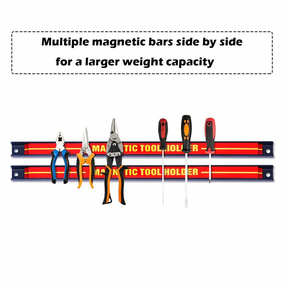 Magnetic Tool Holder,6PCS 18" Magnetic Tool Holder Strip,Heavy Duty Magnet Tool Bar Strip Rack Wall Mount,Magnet Storage Tool Organizer Racks Set for Screwdrivers, Pliers, Wrenches, Scissors (6pcs)