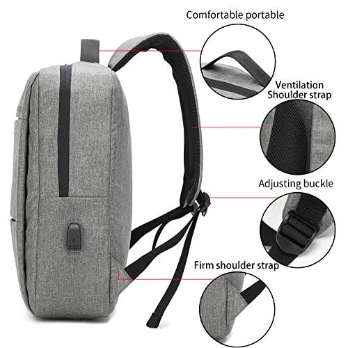 BE SAMRT Laptop Backpack, Business Slim Durable Laptops Travel Backpacks with USB Charging Port, Waterproof College Backpack Computer Bag Gifts for Men & Women Fits 15.6 Inch Notebook (Black)