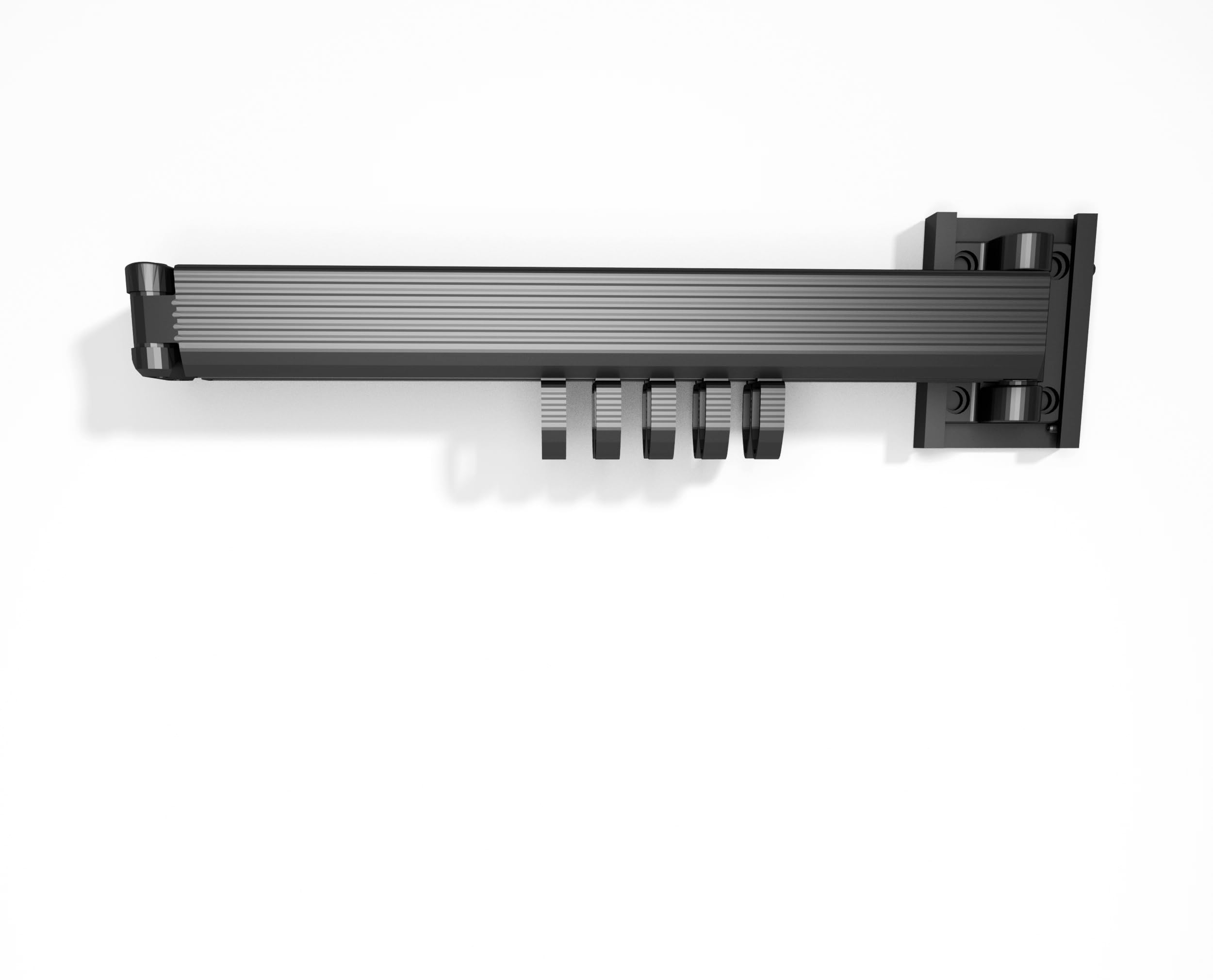KIMCHUL Clothes Drying Rack,Wall Mounted Clothes Hanger Rack,Space-Saver, Retractable Laundry Drying Rack,Collapsible, for Laundry,Balcony, Mudroom, Bedroom (Black, Tri-Fold)