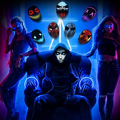 AINSKO LED Mask With Face Transforming-Light Up programmable mask,cool led mask,LED light up screen mask,led mad mask,Party Costumes Cosplay