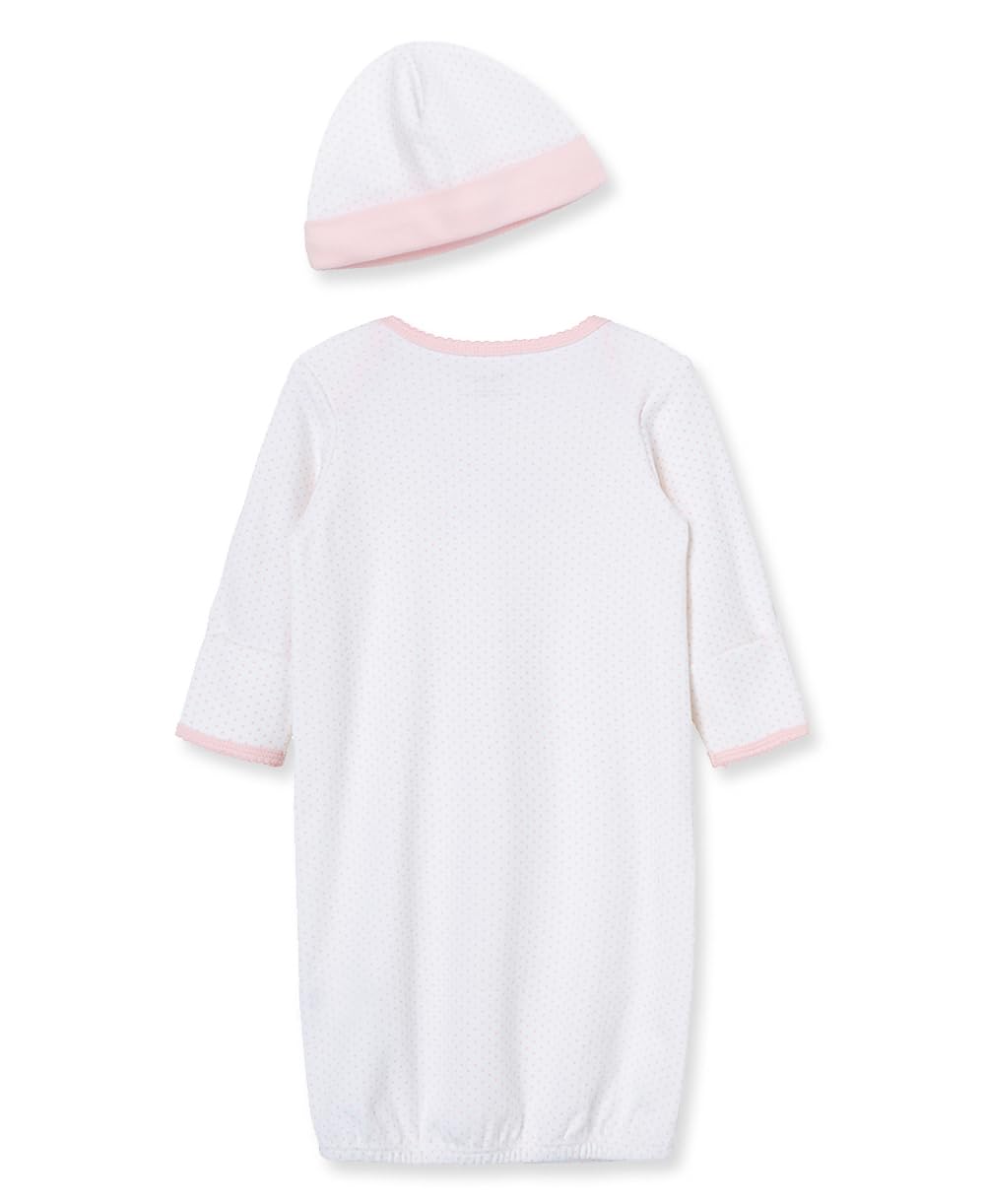 Little Me Baby Girl's 2-Piece Nightgown and Cap Set, Thank Heaven, 0-3 Months