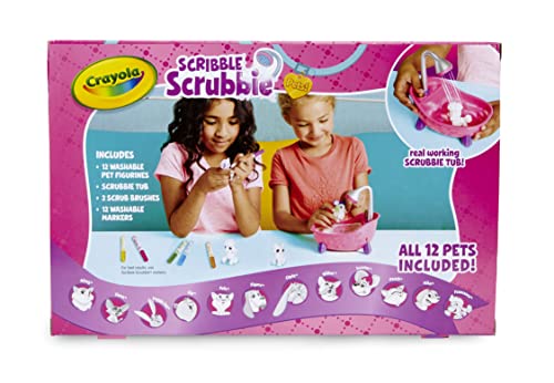 Crayola Scribble Scrubbie Pets Mega Pack (12 Pets), Reusable Pet Care Toy, Dog & Cat Toys for Kids, Holiday Gift for Girls & Boys, 3+