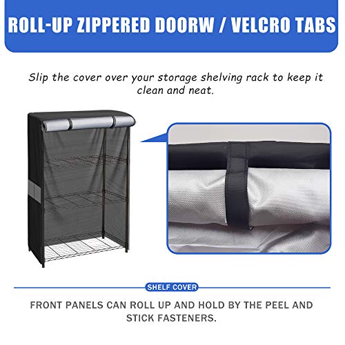 MOLLYAIR Wire Shelving Cover Wire Rack Cover Storage Rack Cover Used to Cover Sundries, Suitable for Rack 36X18X54in, Black,only Cover
