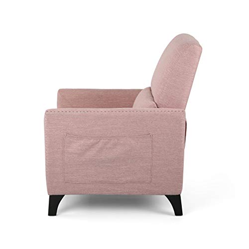 61.75" Pink and Brown Contemporary Push Back Recliner