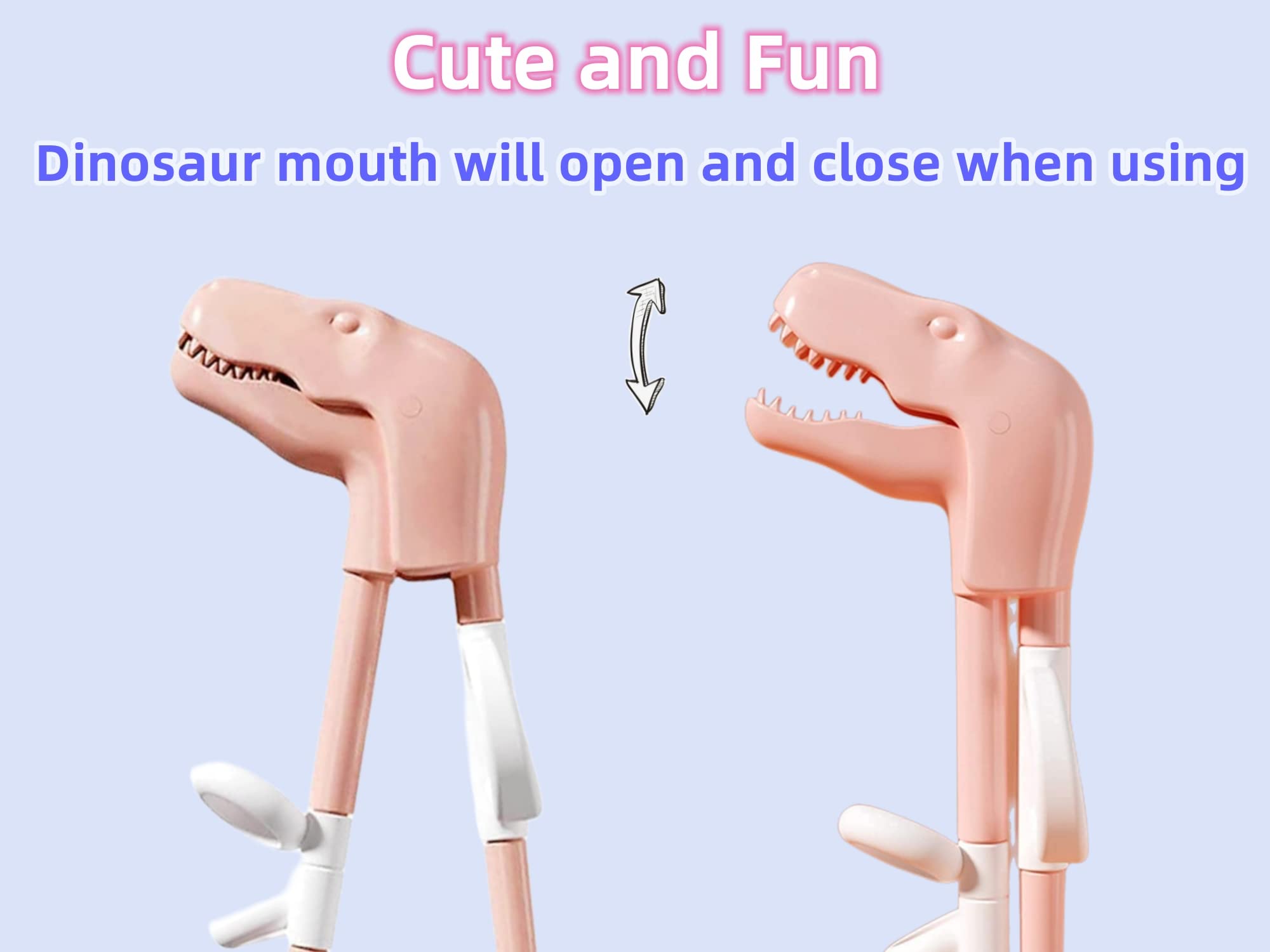 AFzuyanpr Kids Chopsticks Chopsticks for Kids 2Pairs Dinosaur Training Chopsticks with Anti-slip Tips Carton Packaging (Green/Pink)