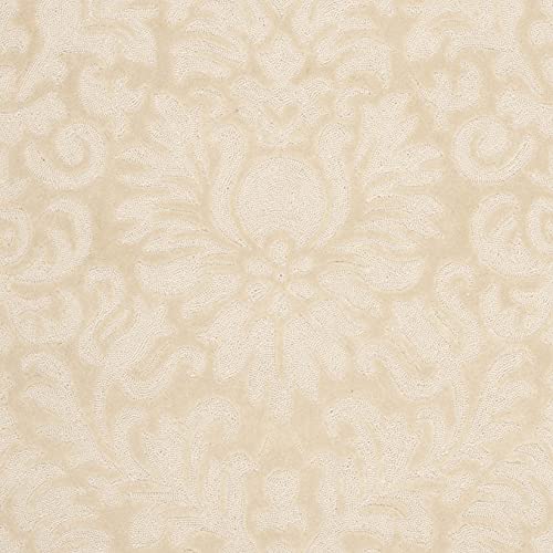 SAFAVIEH Total Performance Collection Area Rug - 6' x 9', Ivory, Hand-Hooked Damask, Non-Shedding & Easy Care, Ideal for High Traffic Areas in Living Room, Bedroom (TLP714F)