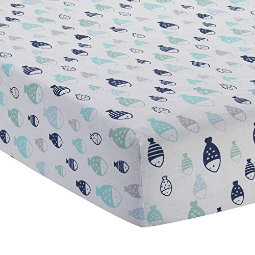 Lambs & Ivy Oceania 6-Piece Baby Crib Bedding Set - Blue Ocean, Nautical, Aquatic, Whale, Octopus Theme