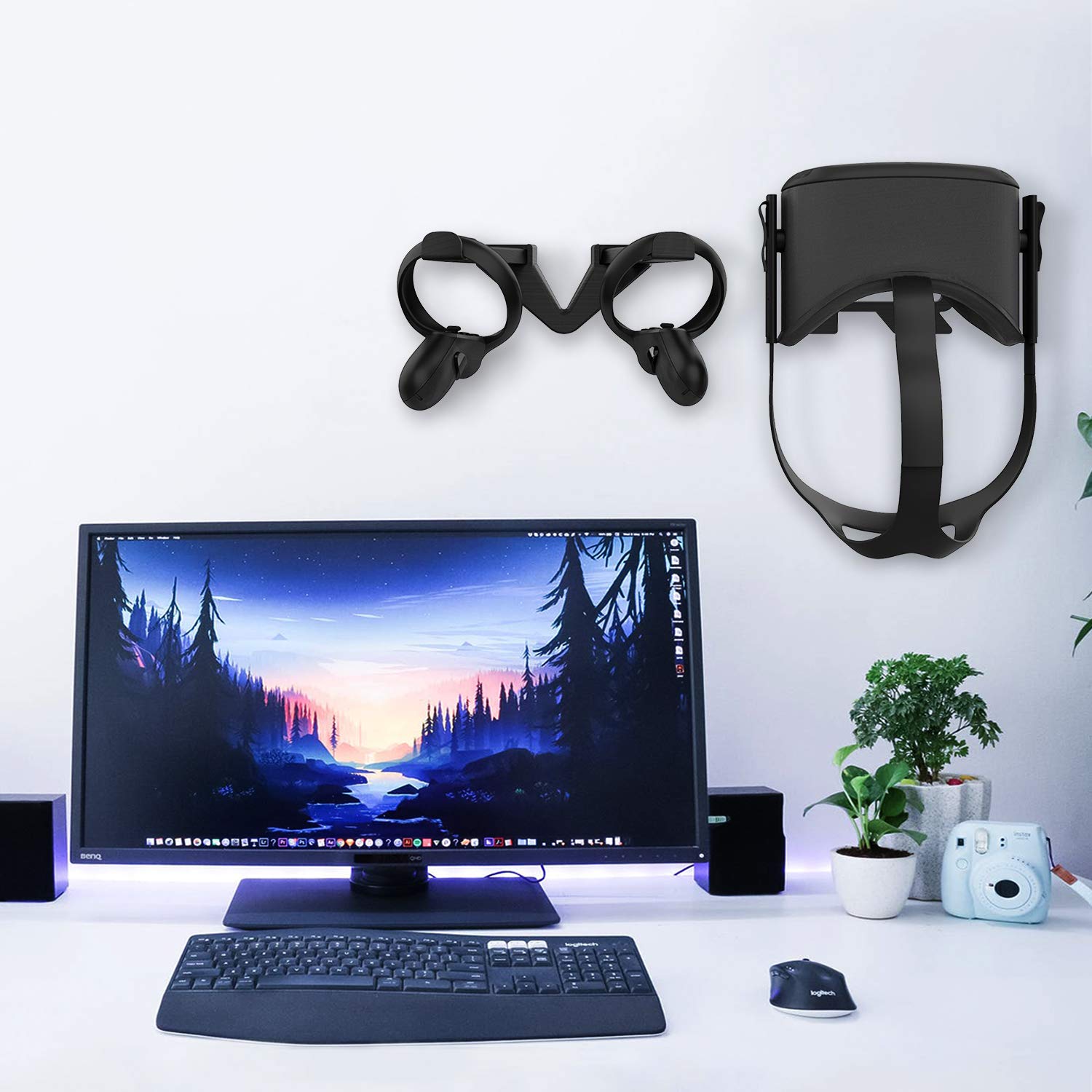 AMVR VR Wall Hook Stand for Oculus Quest Headset and Touch Controllers