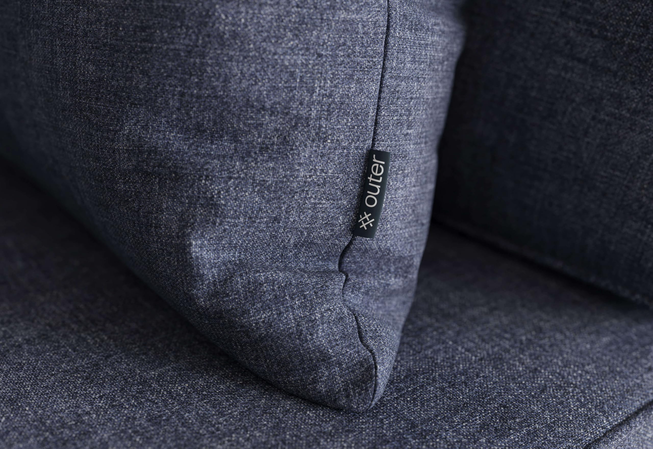 Outer Outdoor Throw Pillow with OuterWeave Performance Fabric, Decorative Outdoor Pillow for Patio & Outdoor Furniture, Includes Machine Washable Pillow Cover and Insert - Deep Sea Navy, 18"x18"