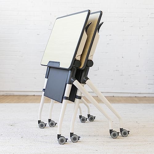 ECR4Kids Nesting Student Desk, Portable Table, Maple/Grey