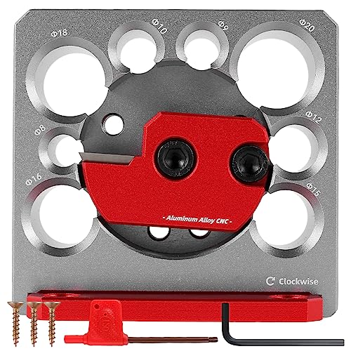 6Pcs Dowel Maker Jig Kit Metric 8mm to 20mm Adjustable Dowel Maker with Carbide Blade Electric Drill Milling Dowel Round Rod Auxiliary Tool for Wooden Rods Sticks Woodworking (Silver Red)
