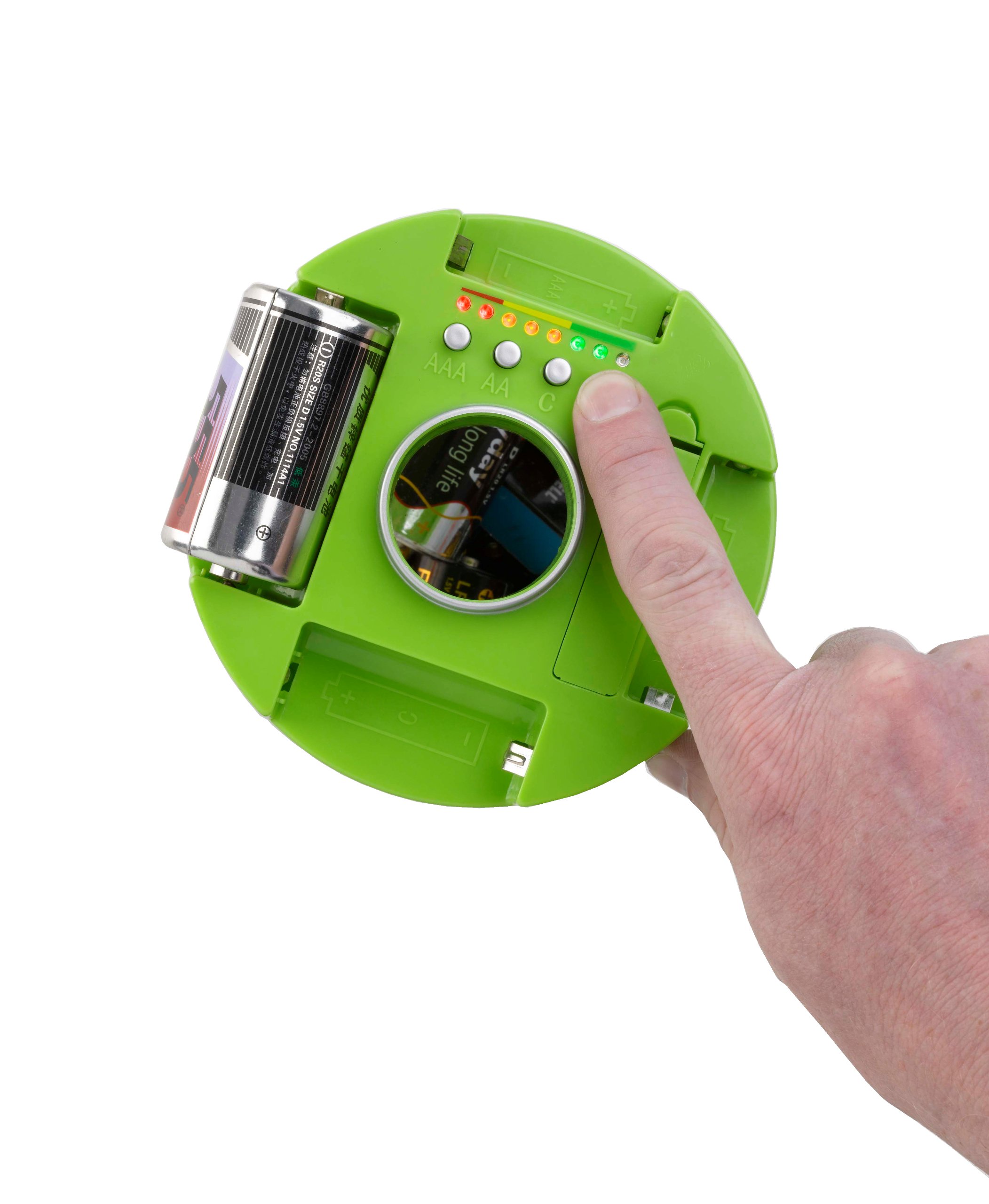ECO Battery Bin - Test, Store & Recycle AA, AAA, C, D Batteries