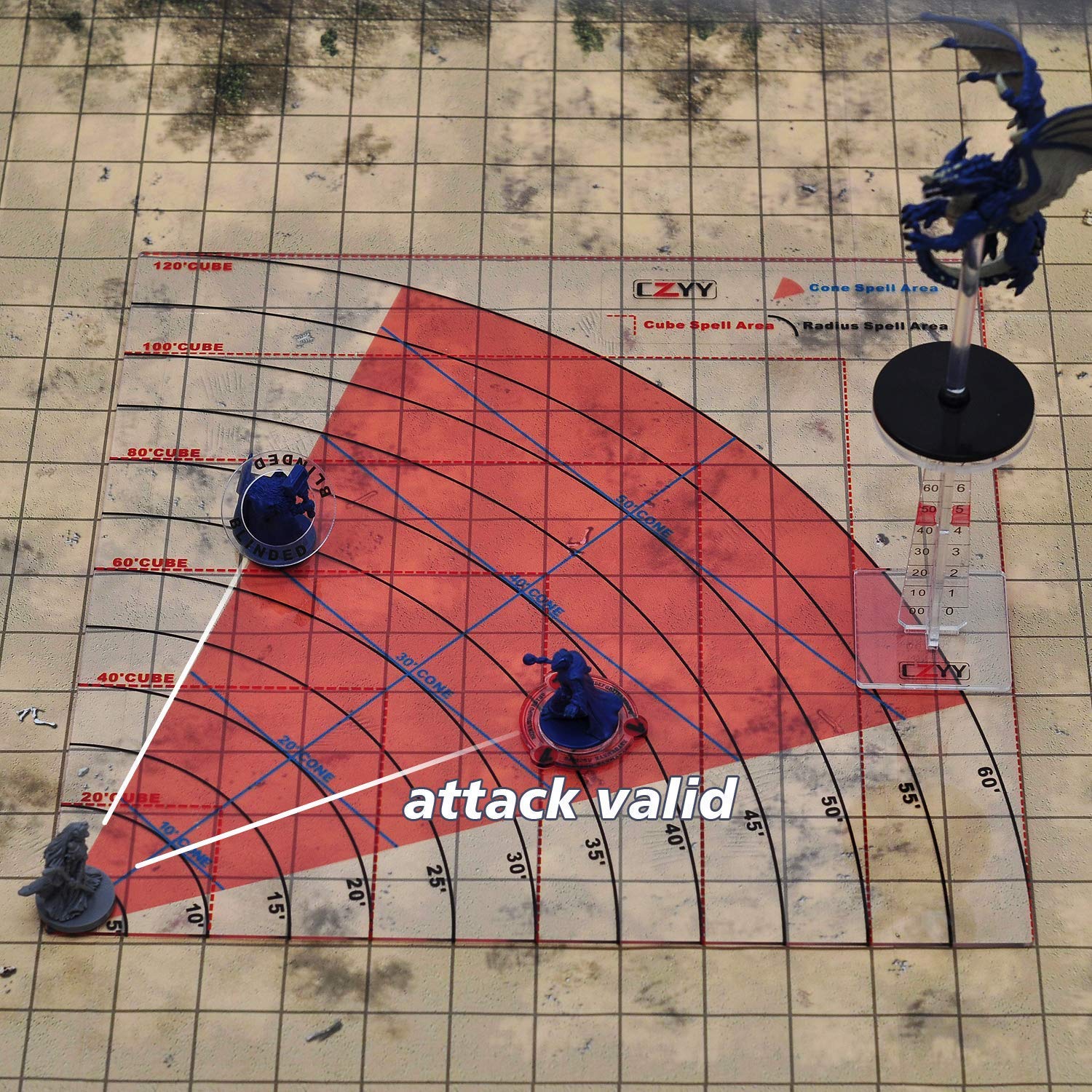 CZYY Spell Template Set for Dungeons and Dragons, Pathfinder, D&D and Tabletop RPG