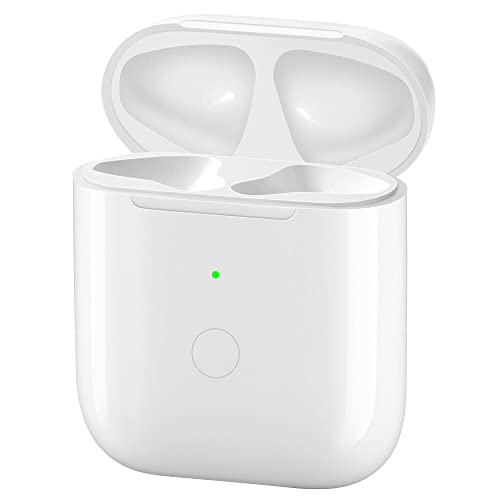 Airpods Charging Case Compatible for Airpods 1&2, Rantuns Wireless Charger Replacement Case for Air Pod, 450mAh Battery with Bluetooth Pairing Sync Button, NO Earbuds Include, White