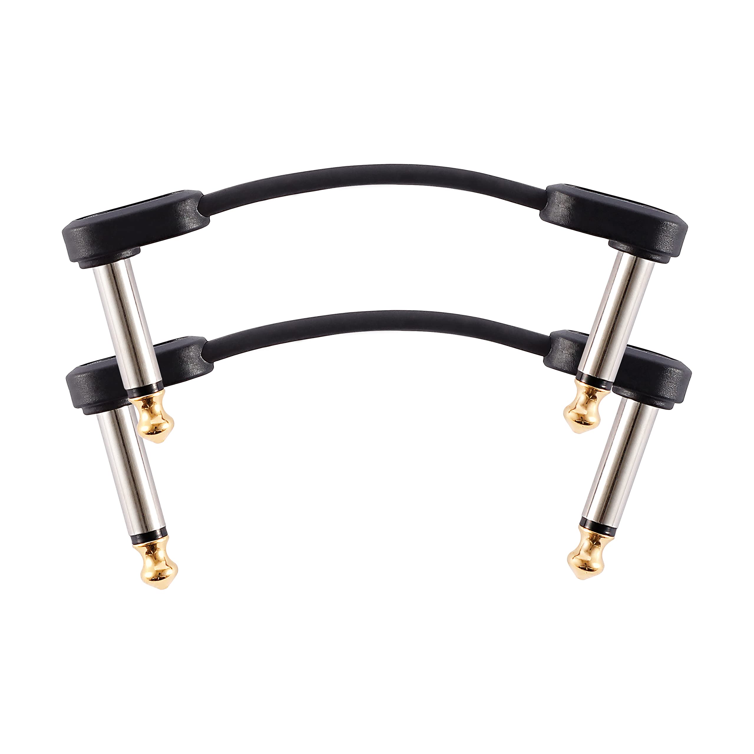 D'Addario Accessories Instrument Cable, 1/4", Flat-Right Angle, 2 in (PW-FPRR-202)