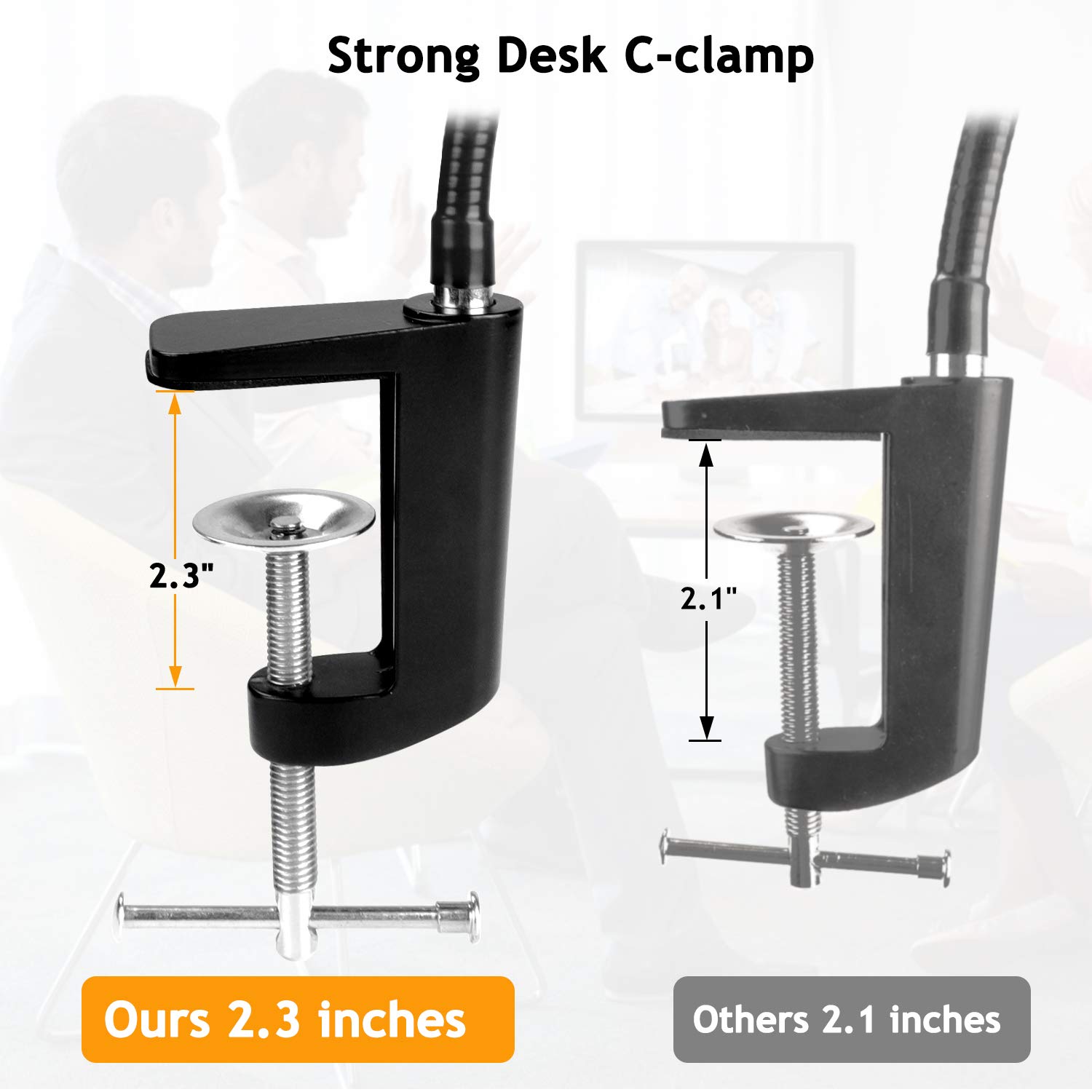 AMADA HOMEFURNISHING 25 Inch Webcam Stand - Enhanced Desk Jaw Clamp with Flexible Gooseneck Stand for Logitech Webcam C920,C922,C922x,C930,C615,C925e,Brio 4K AMWS02