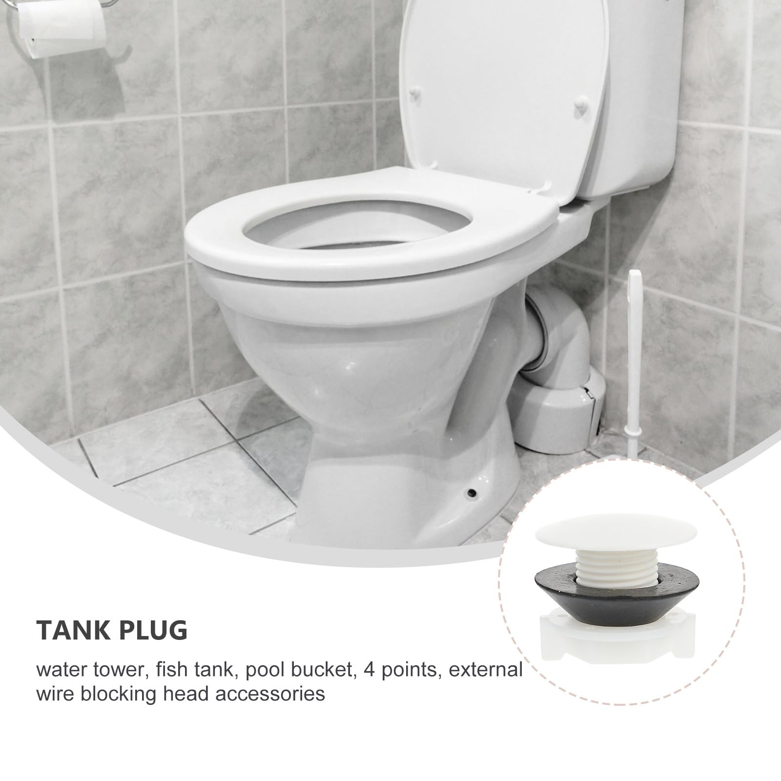 VILLFUL 2 Pcs Toilet Tank Plastic for Toilet Repair Bathroom Accessories for Easy Installation and Leak Prevention