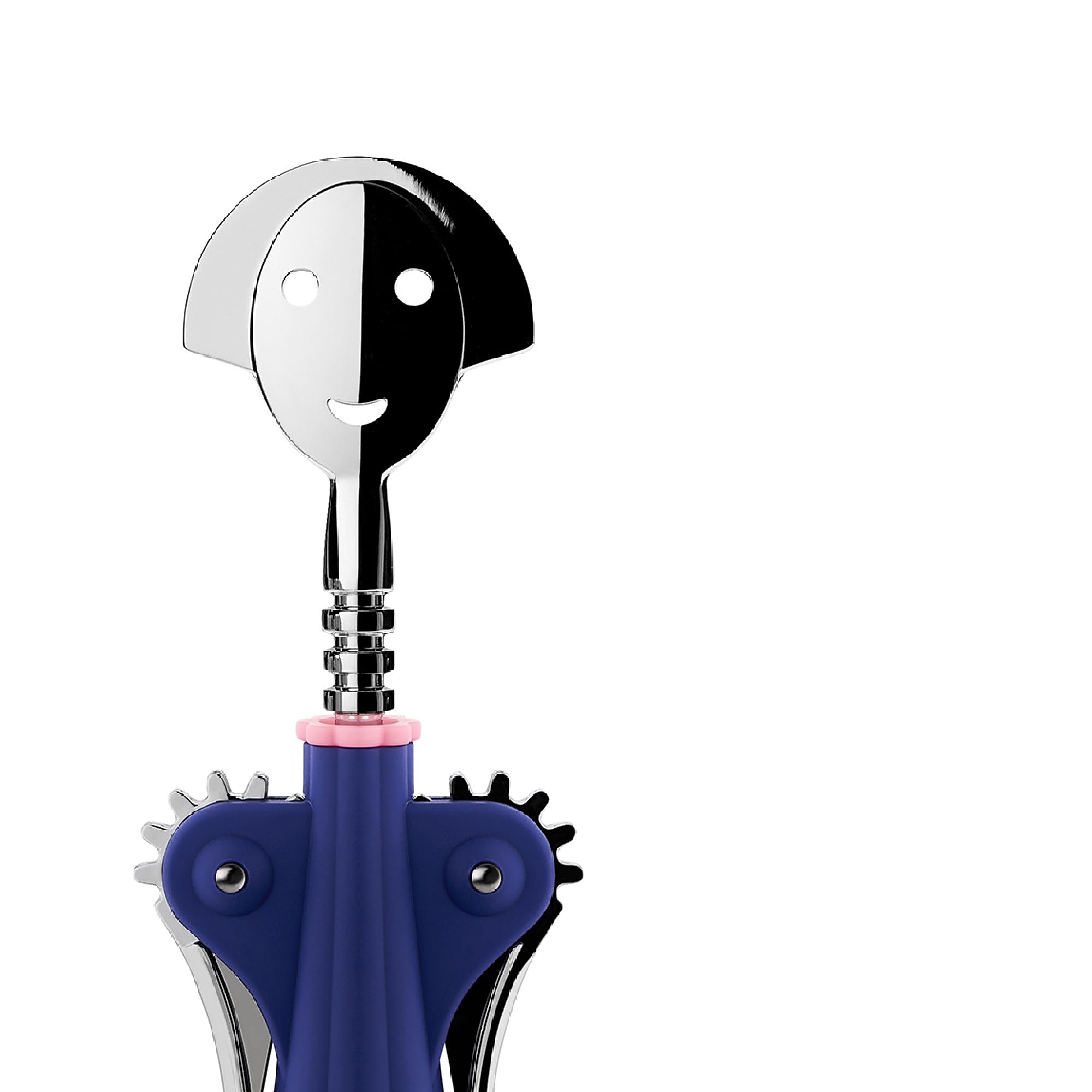 Alessi Anna G. AM01 DAZ - Design Corkscrew, in Thermoplastic Resin and Chrome-Plated Zamak, Blue