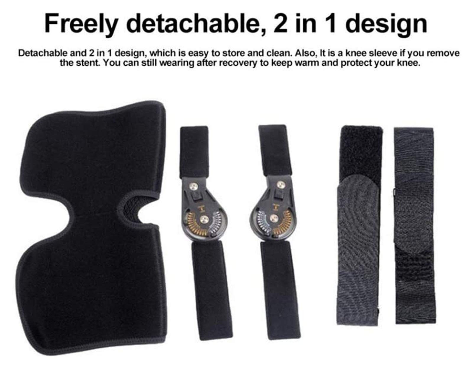 Adjustable Knee Brace Support Pain Hinged Brace Knee Support Joint Orthosis Ligament Sport Injury Splint Sport Knee Pads 1116 (Size : Medium)