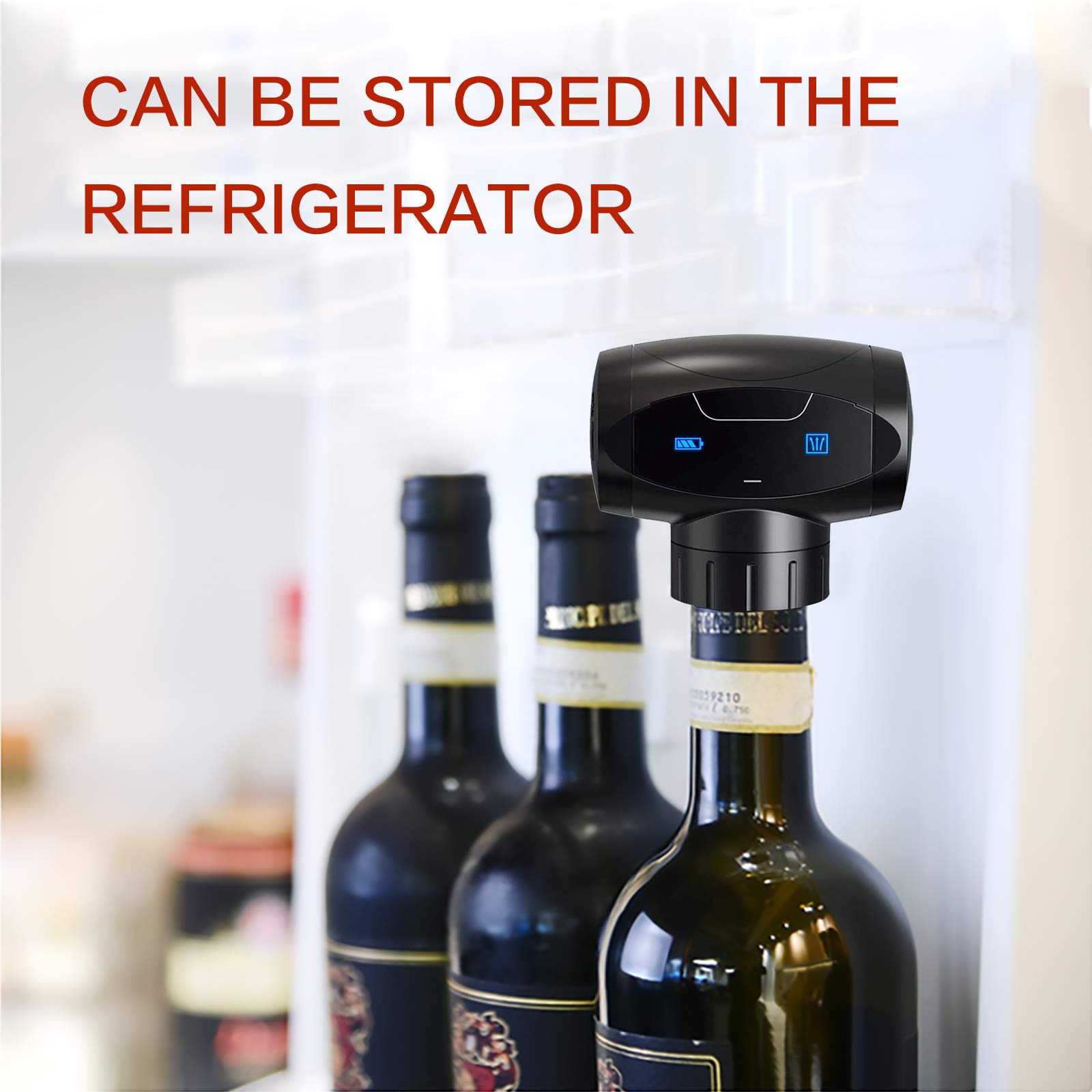 Ataller Electric Wine Stopper, Automatic Vacuum Wine Saver, Electric Smart Wine Stopper, Reusable Bottle Sealer & Wine Preservation System - Wine Accessories Gifts