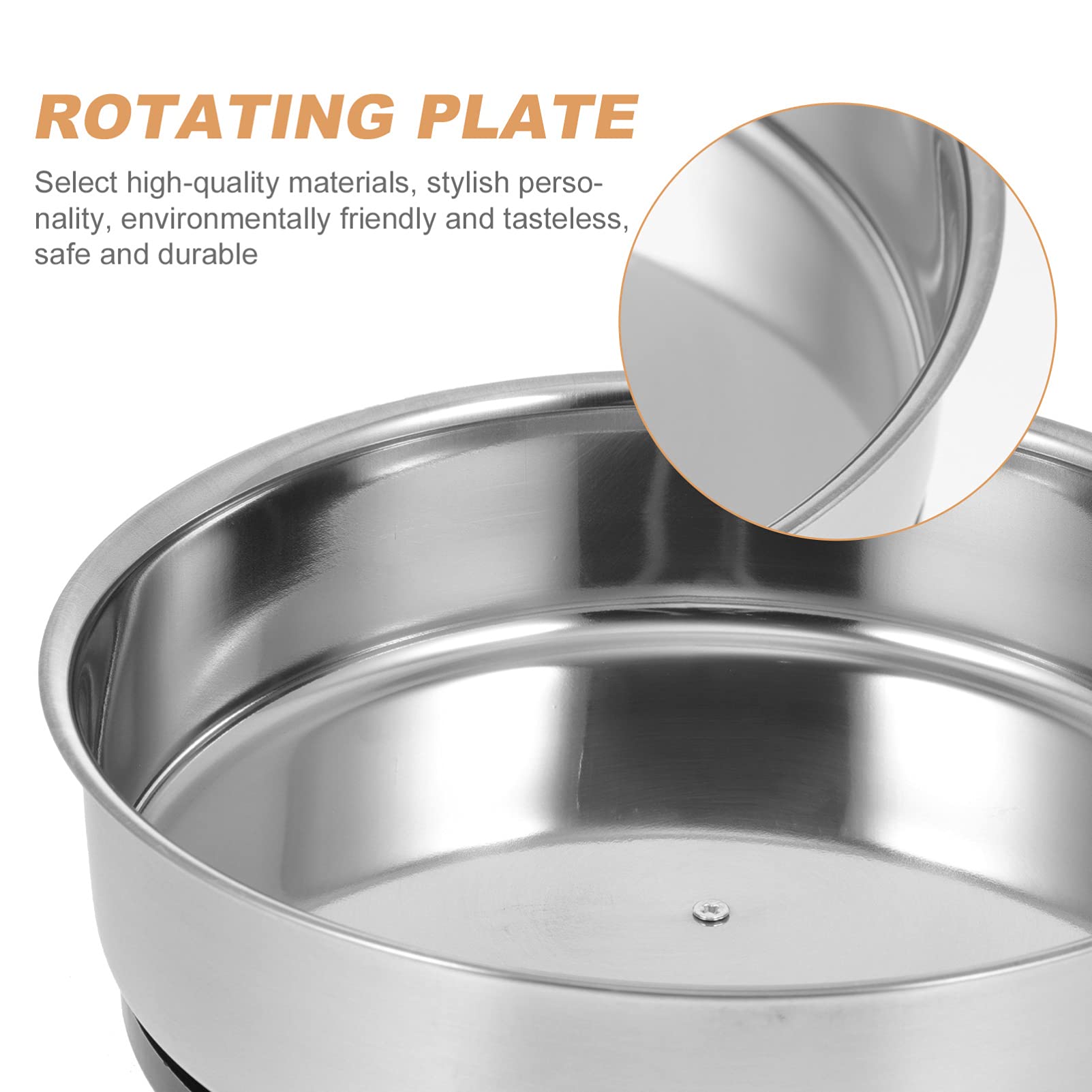 Alipis Rotating Storage Tray Kitchen Organizer Stainless Steel, Turntable Rack 360 Degree Spinning Storage Container Cabinet Organizer