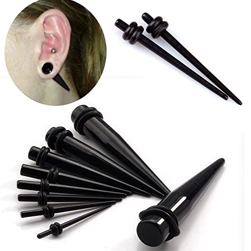 ANDGING 36 PCS Ear Stretching Kit 00g-14g Gauge Stretching Kit | Acrylic Tapers and Plugs Kit | Gauges Expander Set | Body Piercing Stretching Kit | Ear Stretcher Kit