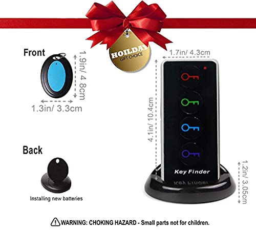 JTD Wireless RF Item Locator/Key Finder with LED flashlight and base support. With 4 Receivers Key Finder-Wireless key RF locator, Remote Control, Pet, Cell, Wireless RF Remote Item, Wallet Locator. (4 Receivers)