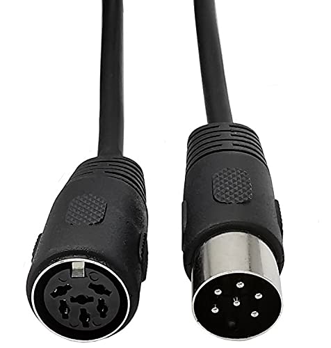 Dafensoy MIDI Cable, 6 Pin DIN MIDI Male to Female Extension Adapter Cord, for Microphone Recording, Mixing, and More (1.5M/5Ft)