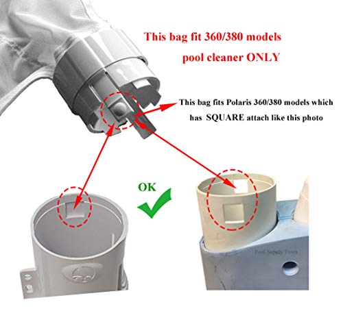 ATIE Pool Cleaner All Purpose Bag 9-100-1021 Replacement Fits for Zodiac Polaris 360 380 Pool Cleaner All Purpose Bag 9-100-1021, 9-100-1014 (2 Pack)