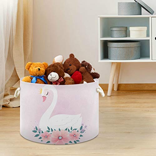 Large Storage Basket for Toys Cute Swan Storage Bin Box Kids Laundry Hamper for Nursery Clothes, Toys, Books, Home Decor