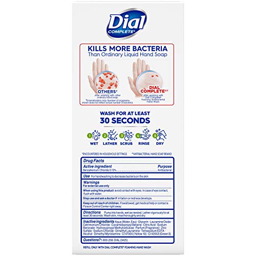 Dial Complete Antibacterial Foaming Hand Wash, Fresh Pear, 7.5 fl oz (Pack of 8)